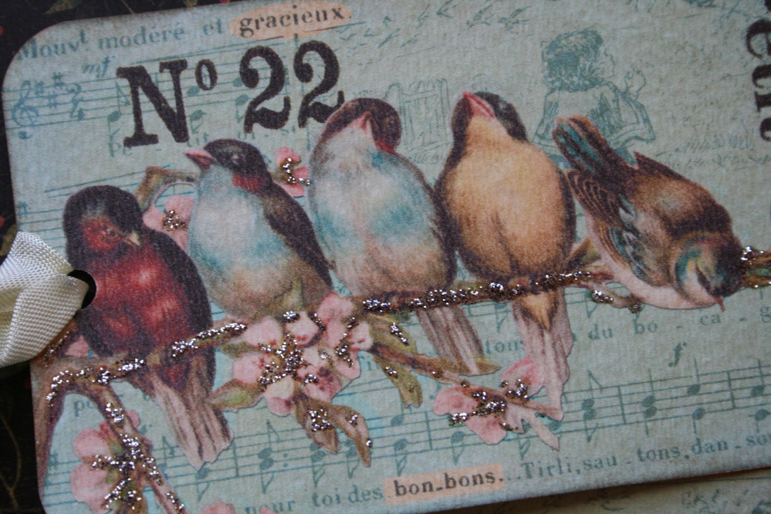 4 French Inspired Bird Tags. XL, 5" X 3 3/4" - Etsy