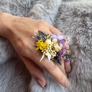 Eternal Bloom Adjustable Dried Flowers Ring - Etsy