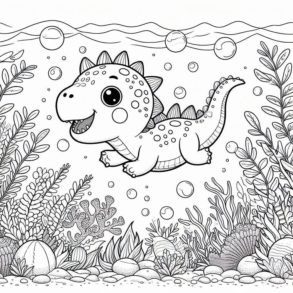 30 Coloring Sheets for Children With Funny Dinosaurs - Etsy