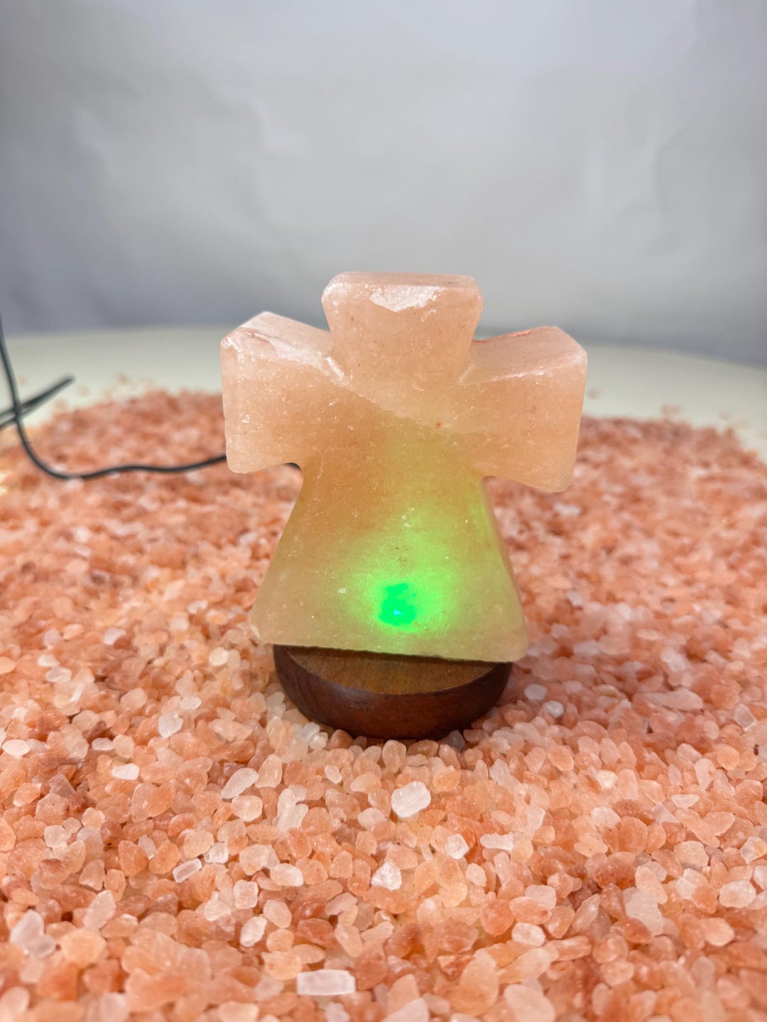Mini Cross Himalayan Pink Salt USB Lamp: Hand Carved Spiritual Decor ...