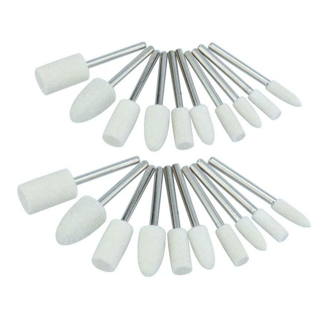 20 Pieces Compressed Wool Polishing Wheels Wool Felt Grinding Bits ...