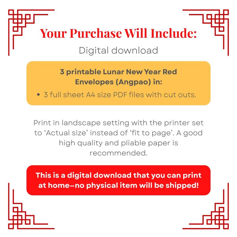 Chinese New Year Printable Envelopes | 3 Red Envelope Designs | Year of ...