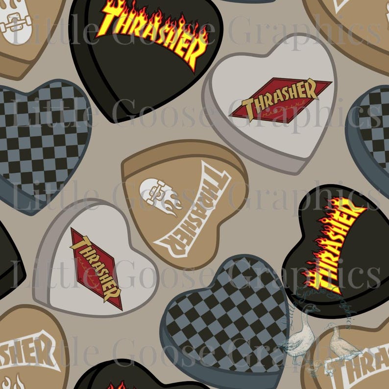 Thrasher Magazine Valentine Edition Boys Skate Skateboard Checkered ...