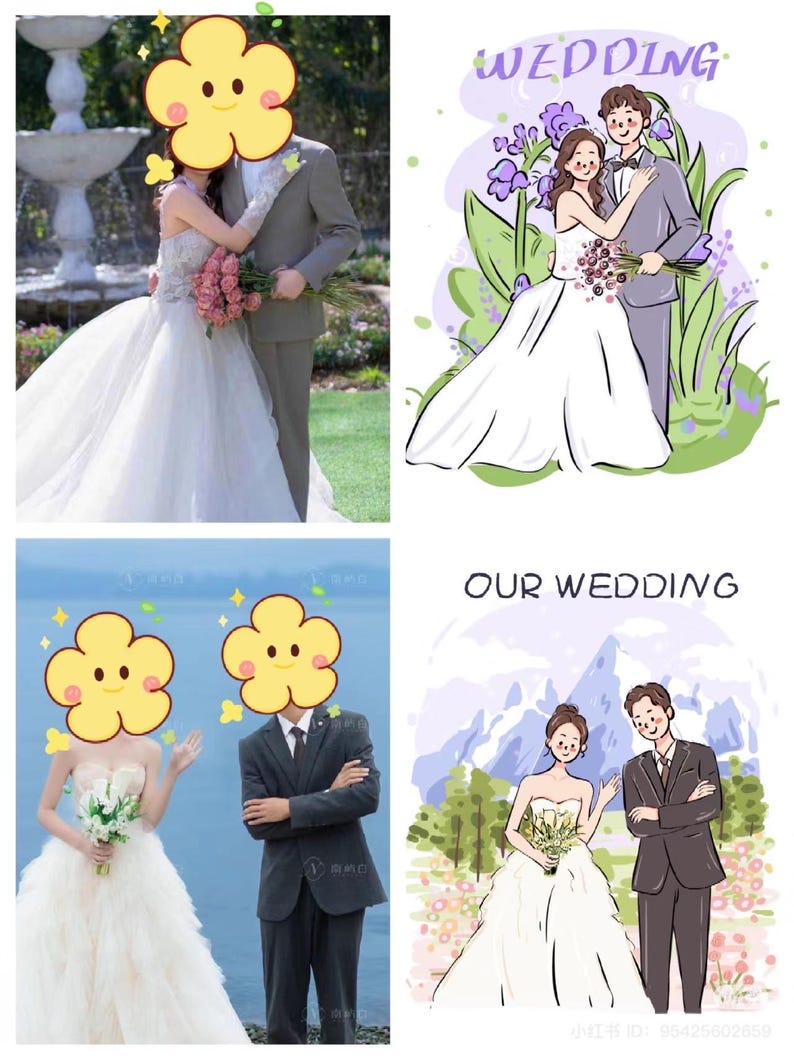 Hand Drawing Wedding Cartoons - Etsy