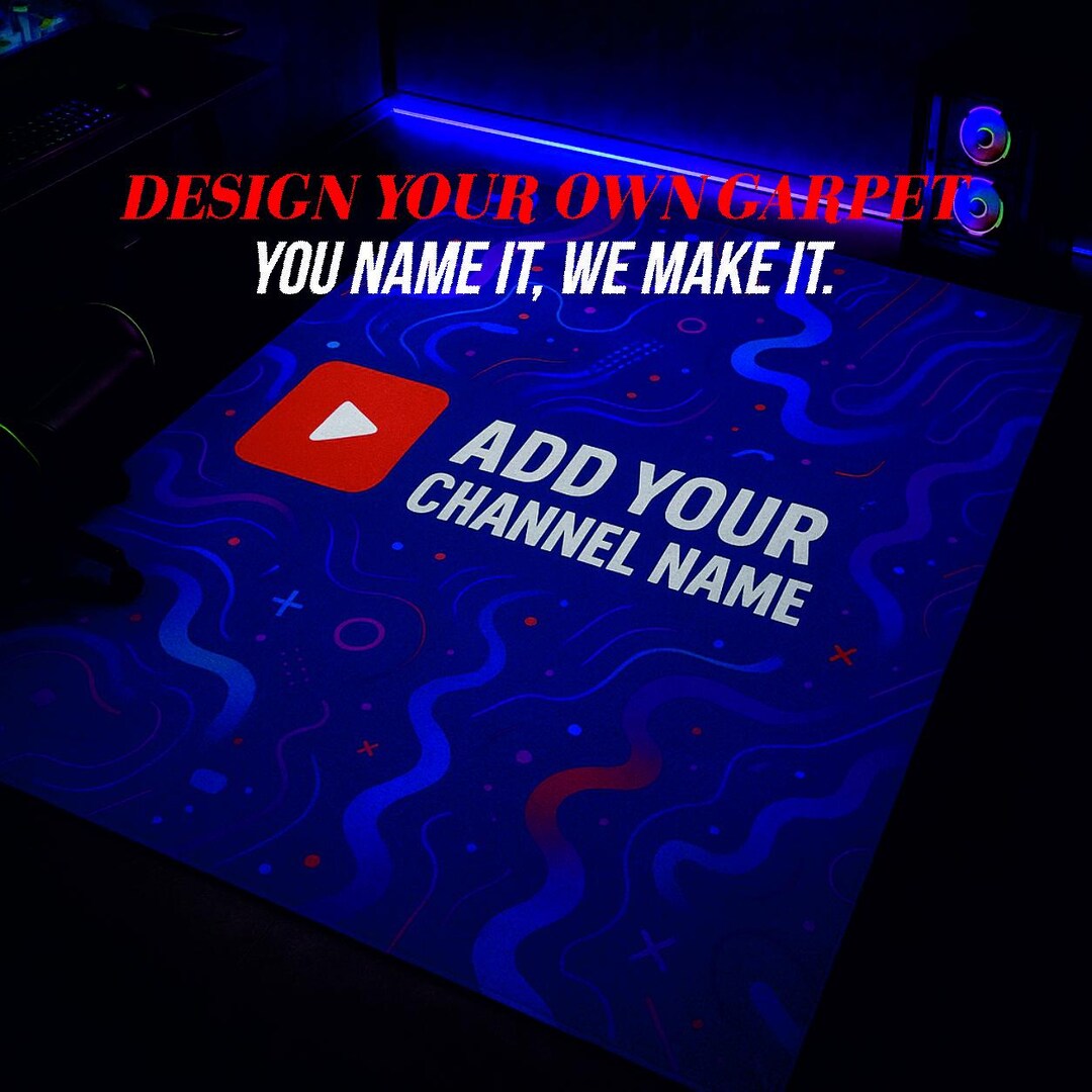 Custom Creator Channel Rug, Personalized Carpet With Your Name, Gamer ...