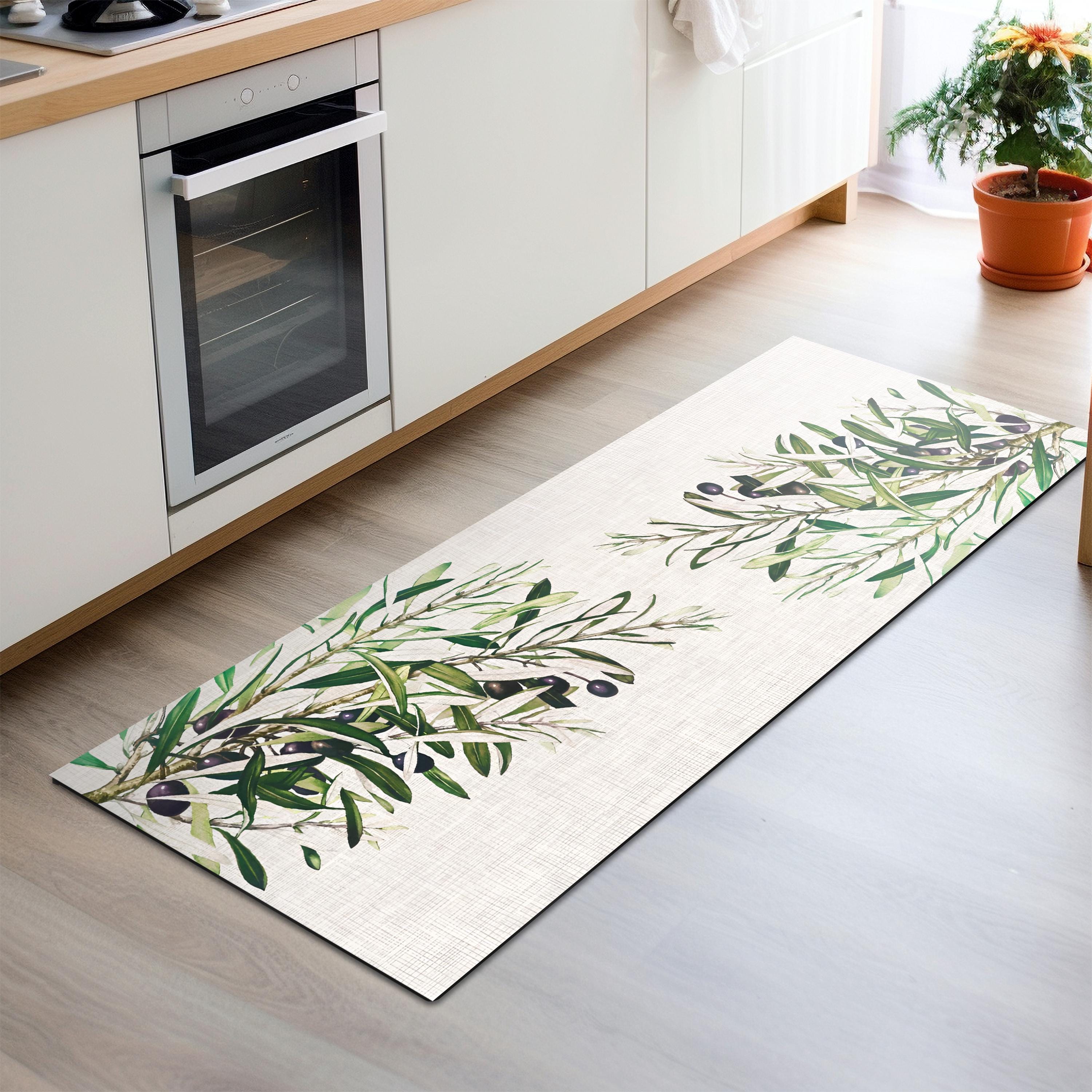 Olive Branch Kitchen Mat, Green Kitchen Mat, Non-slip Kitchen Mat, Home ...