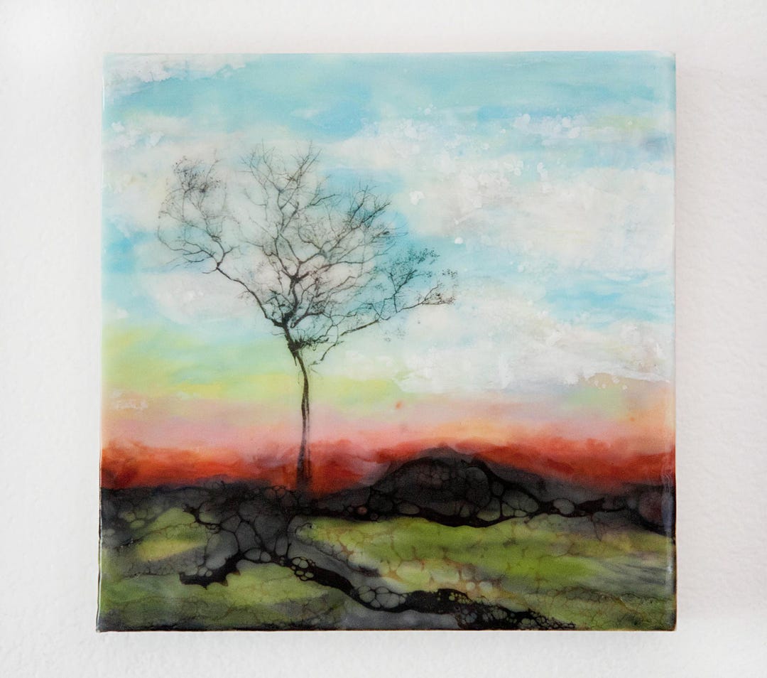 Encaustic Painting, Wax Painting, Tree Series, Original Encaustic Art ...