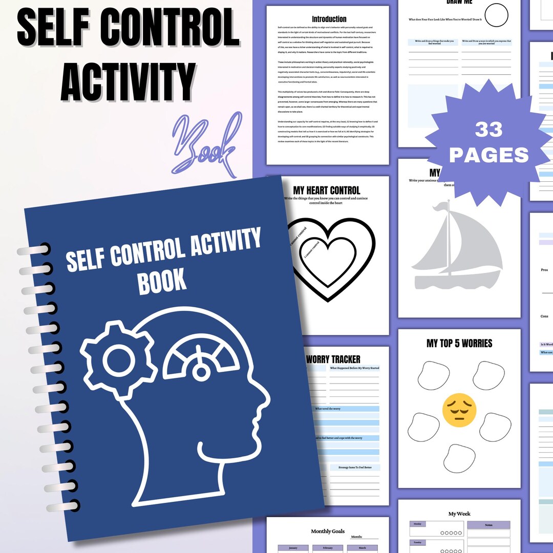 Self-control Activity Book | Interactive Workbook for Self-improvement ...
