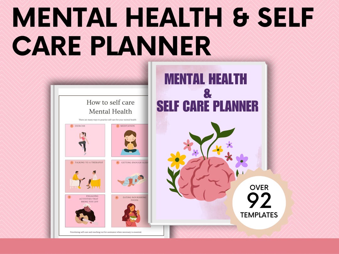 2025 Mental Health Planner Bundle, Self-care Digital Journal, Printable ...