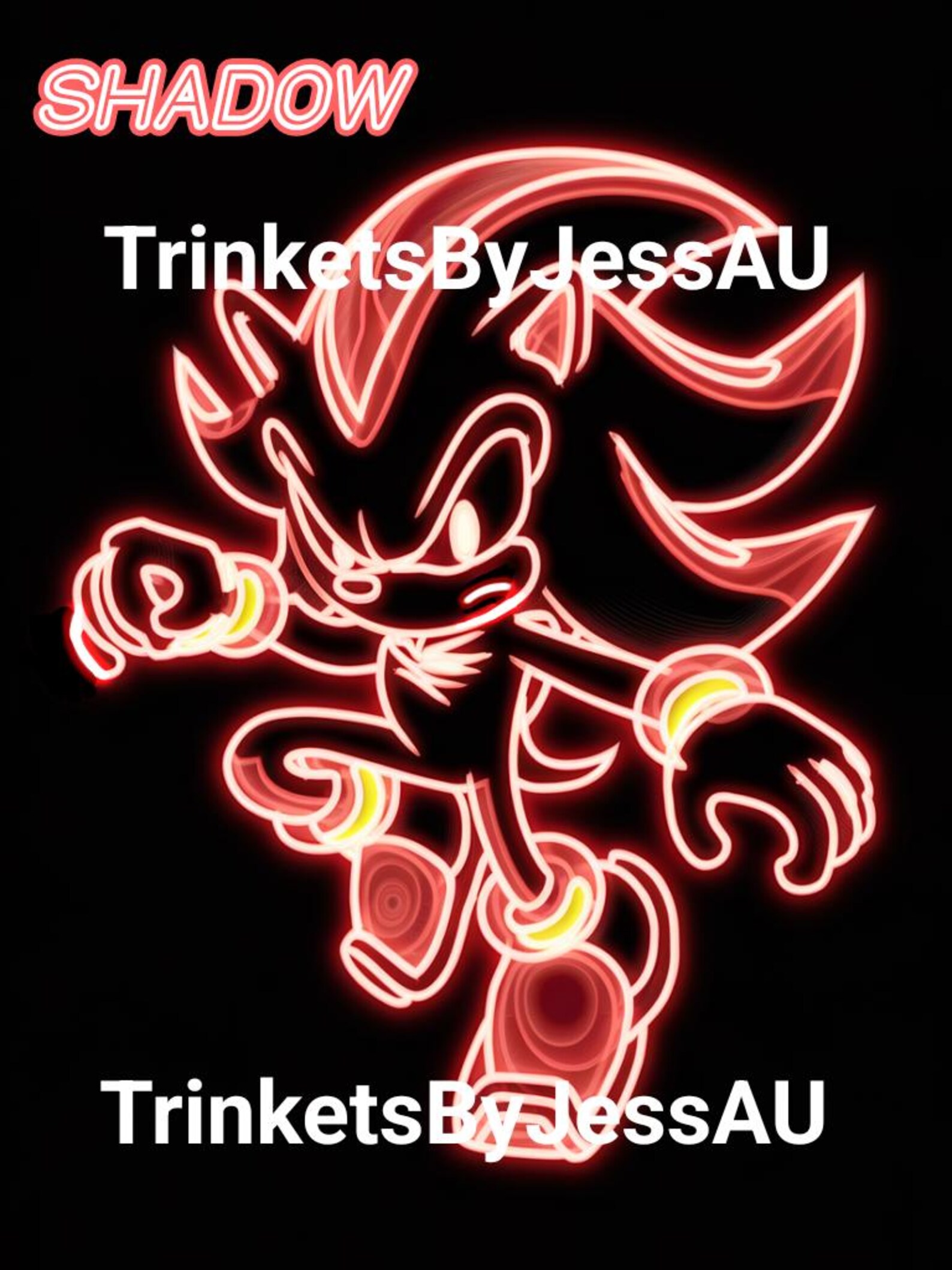 Shadow the Hedgehog Neon Digital Poster - Etsy