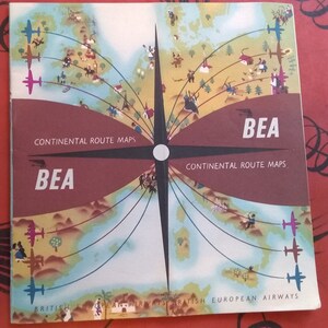 Vintage BEA Continental Route Maps. British European Airways. 1960s. - Etsy