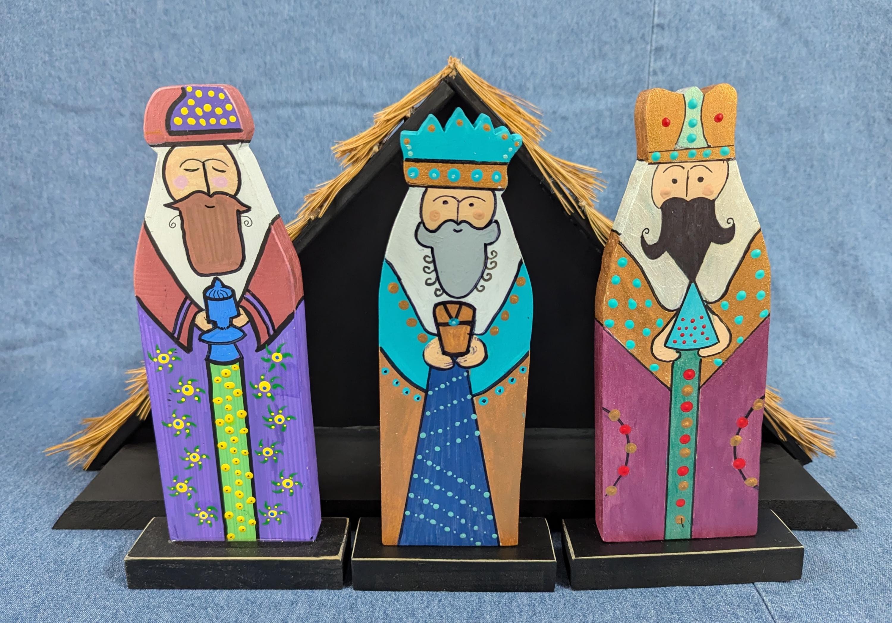 Handmade Nativity Scene, Folk Art Christmas Decor, 14 Piece Set ...