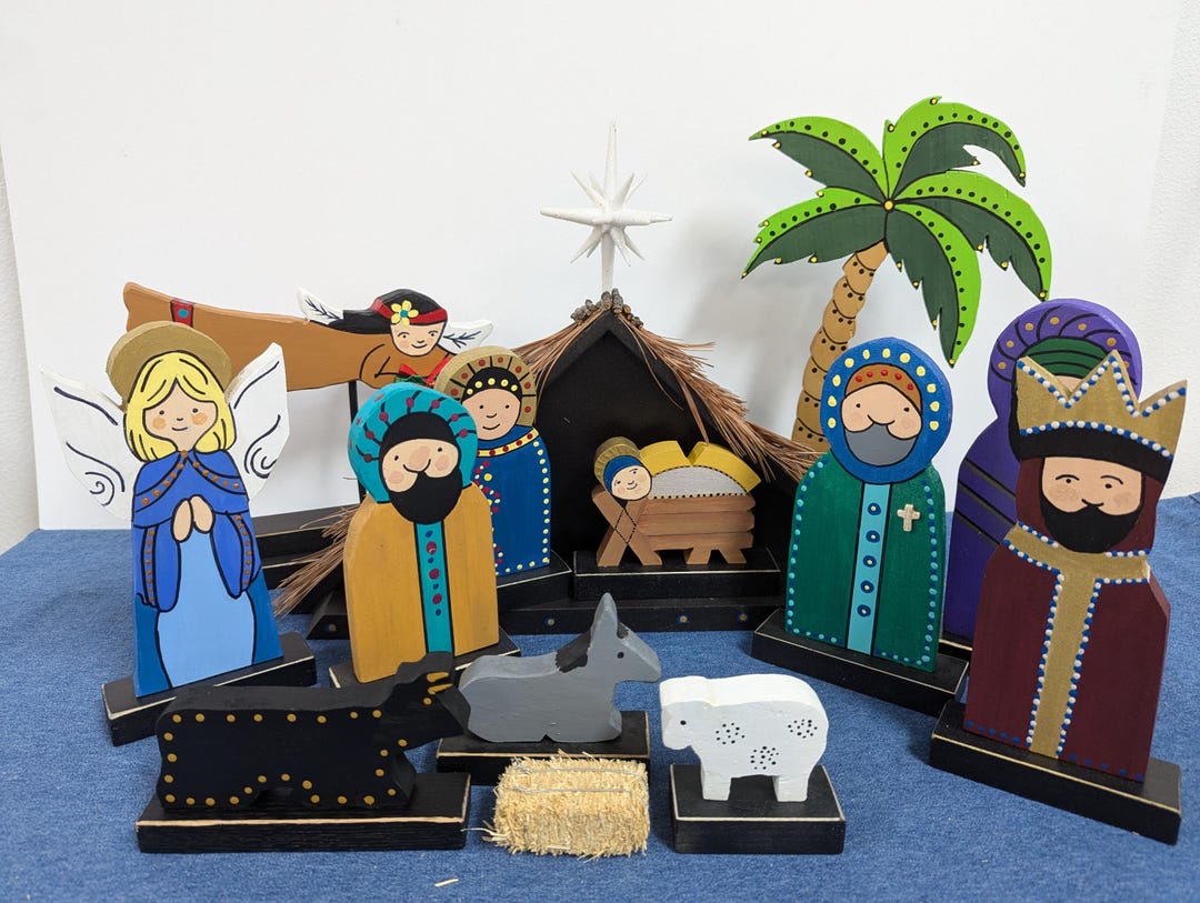 Nativity Scene (14 Pcs), Nativity Set, Holiday, Christmas Decorations ...