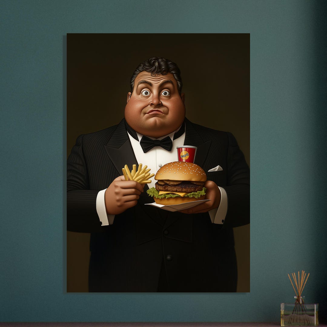 Goofy Guy With Burger and Fries - Etsy