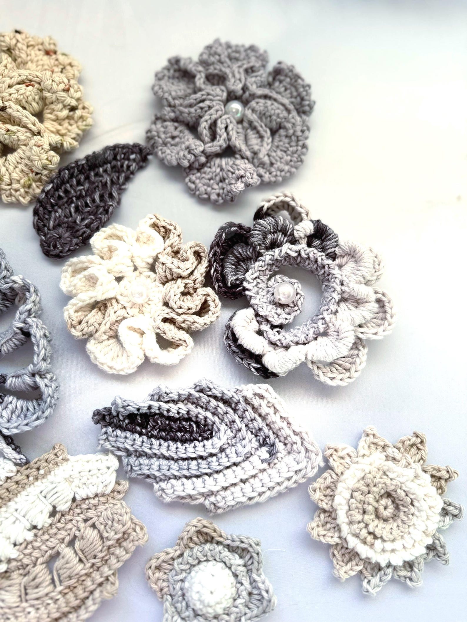 DIY Set Irish Crochet Flowers and Leafs Applique 18 Pcs - Etsy