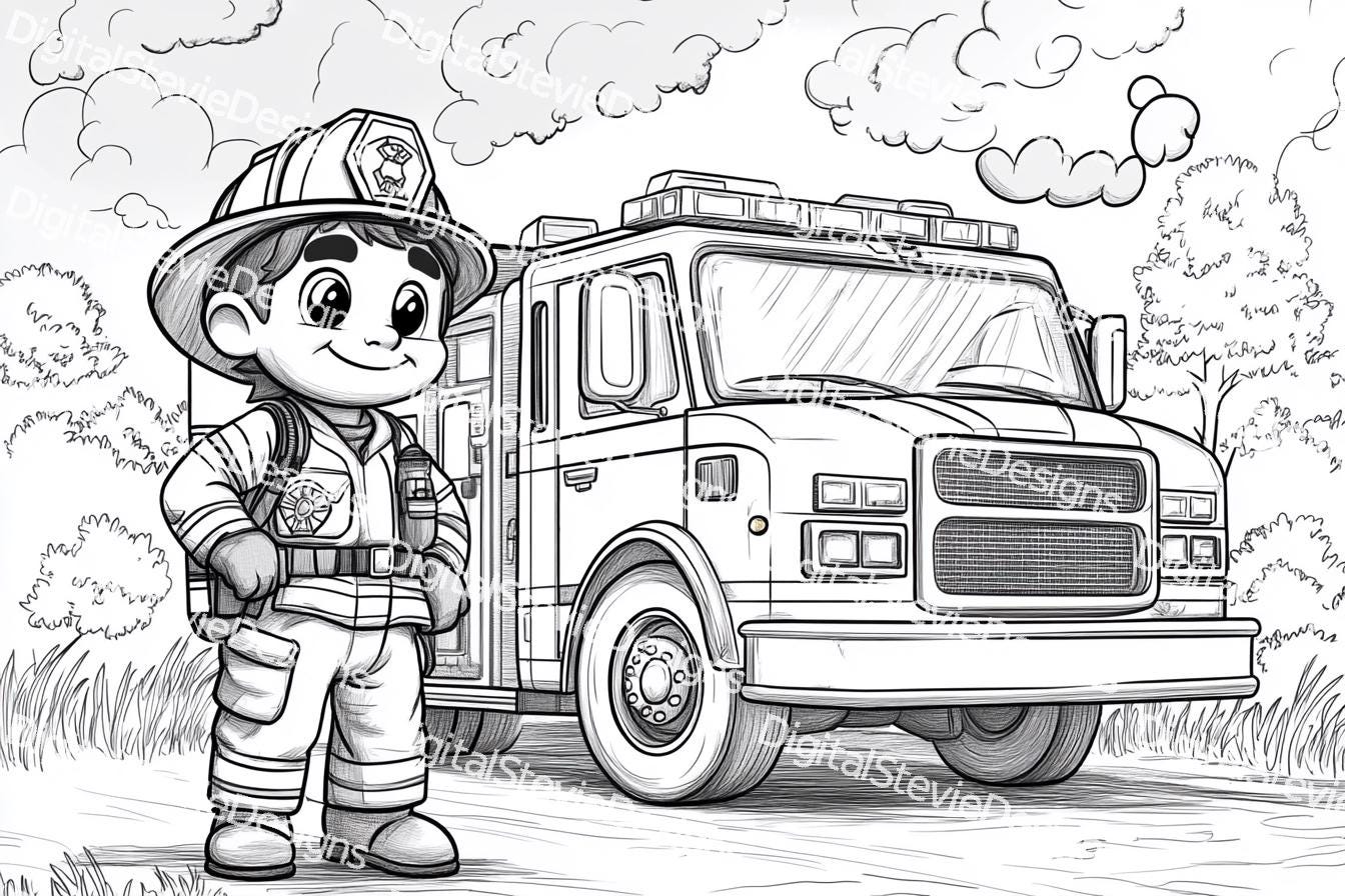 Firefighter Colouring Pages, Clipart, Firefighter Colouring Sheets ...