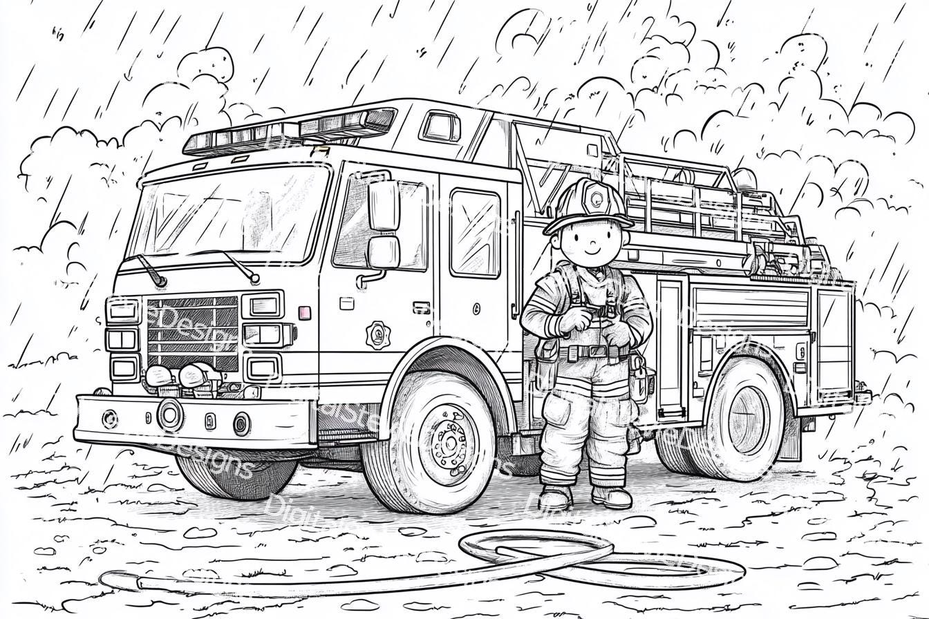 Firefighter Colouring Pages, Clipart, Firefighter Colouring Sheets ...