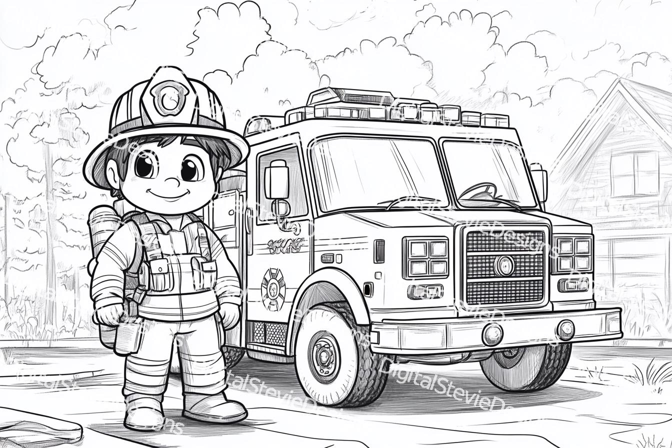 Firefighter Colouring Pages, Clipart, Firefighter Colouring Sheets ...