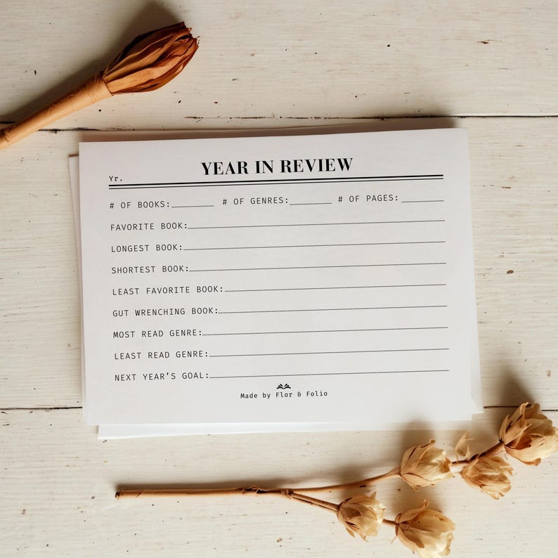 Personalized Heavyweight Minimalist Book Review Cards | Reading Log ...