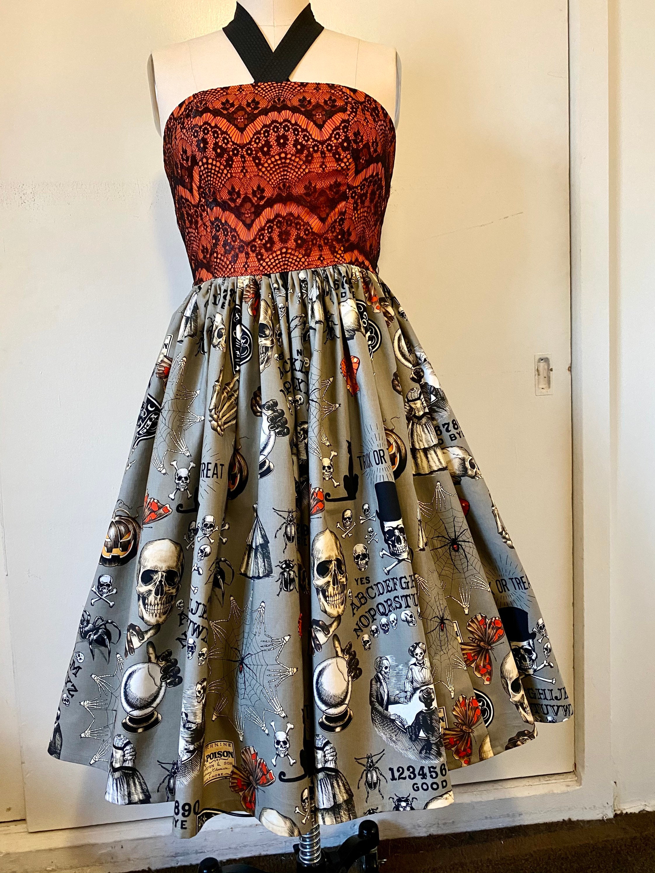 Gothic Seance Vintage Inspired Halloween Pinup Girl Dress - Etsy