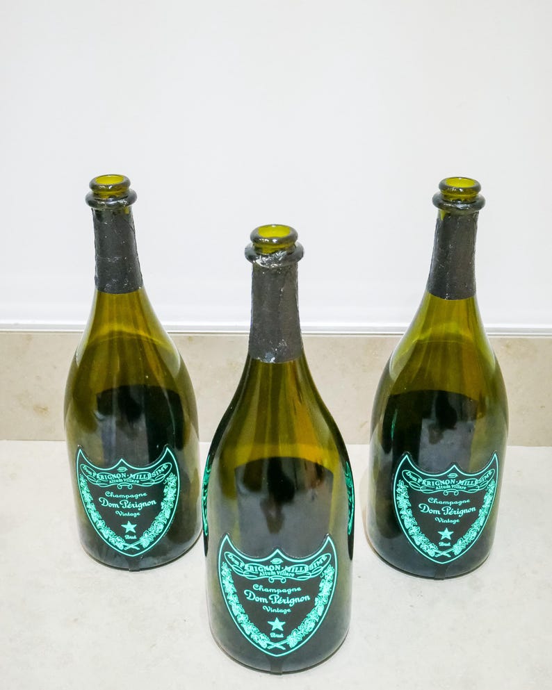6 X Luminous Dom Perignon Champagne Bottle Light-up LED DP Luxury Rare ...