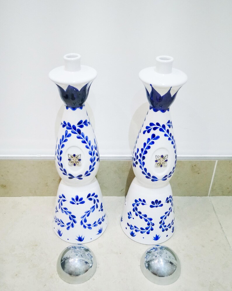 2 X Clase Azul Reposado Tequila Tavalera Pottery Ceramic Bottle ...
