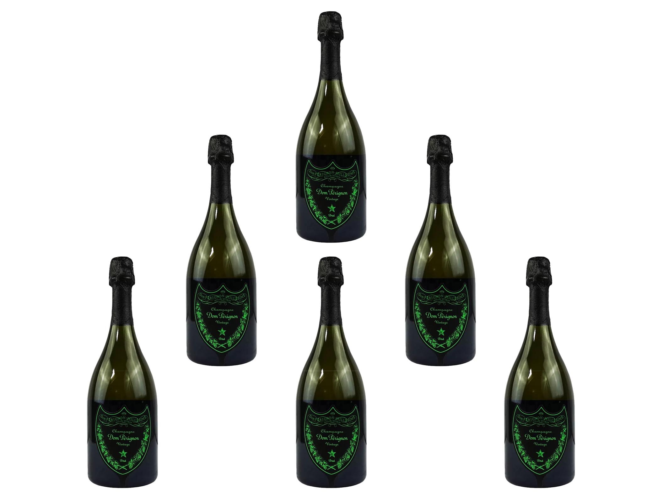 6 X Luminous Dom Perignon Champagne Bottle Light-up LED DP Luxury Rare ...