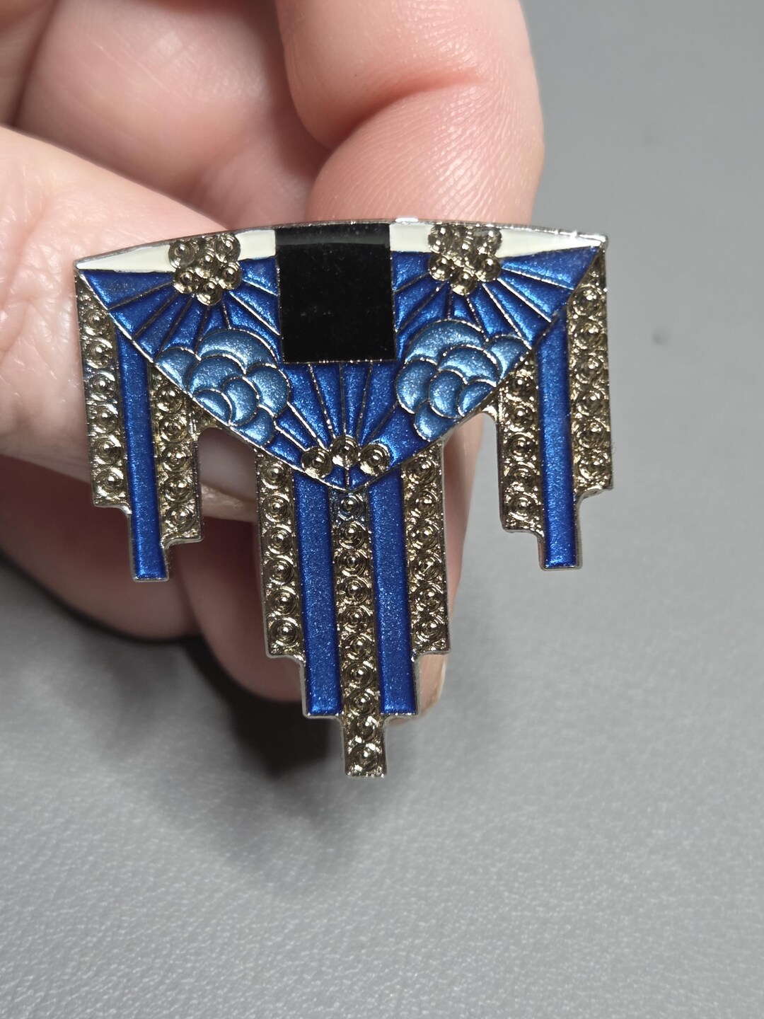 1980'S Vintage Pierre Bex Style Art Deco Inspired Brooch - Etsy