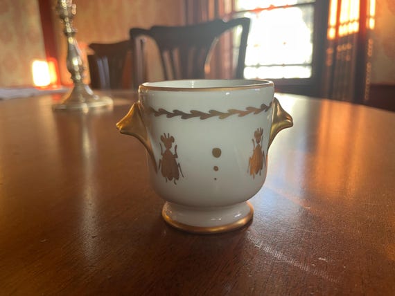 Napoleonic Bee Motif Limoges Porcelain Mini Cache Pot - Gem