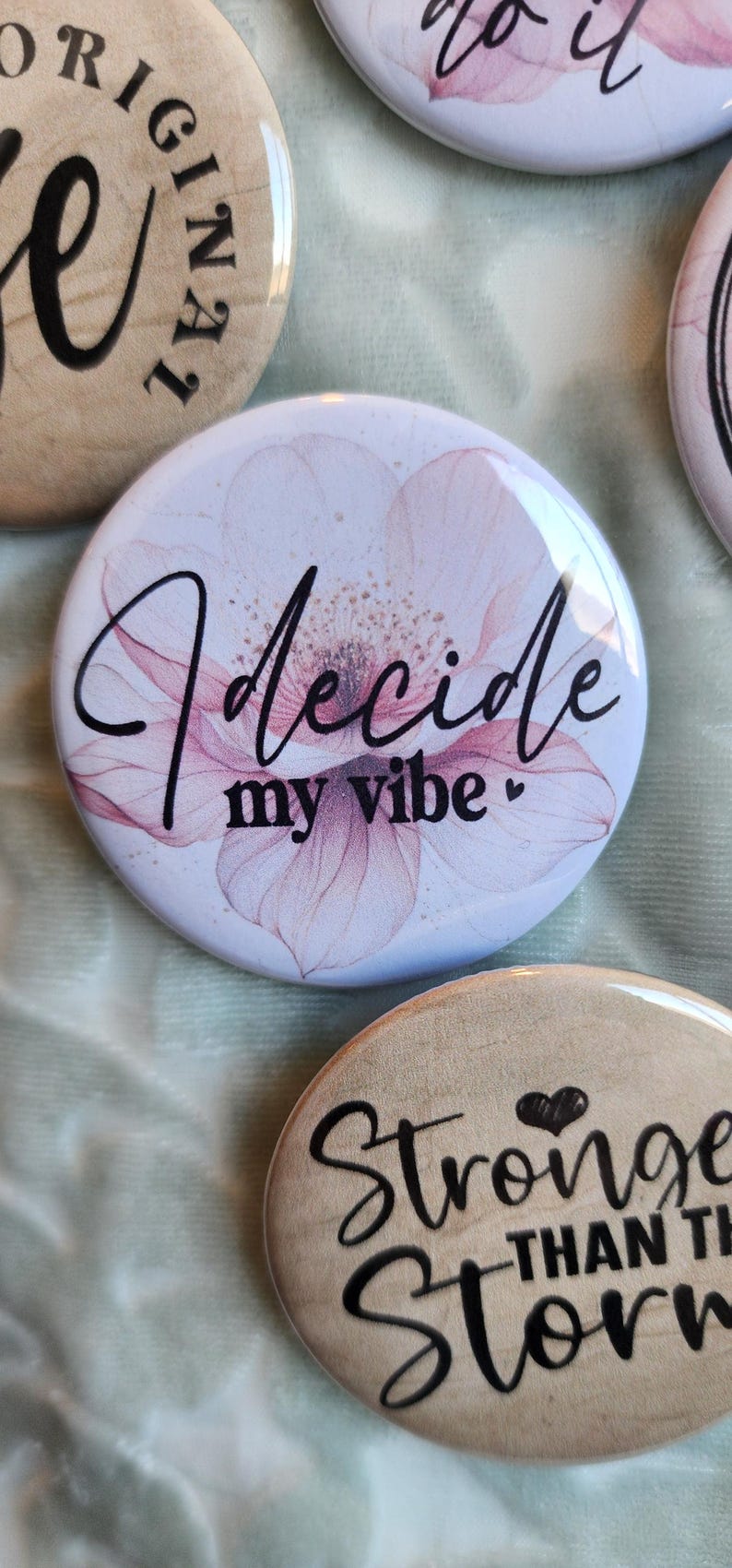 Positivity Mental Health Inspirational Magnets Button Pins | 2" Round ...