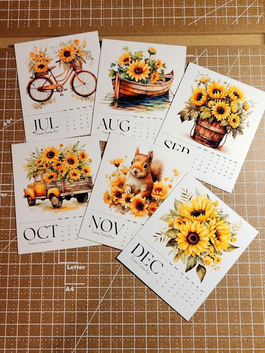Sunflower 2025 Six Months Calendar Magnets Reusable Magnet Mother's Day ...