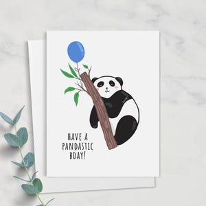Panda Birthday Card | Funny Pun Greeting Card | A2 Handmade - Etsy
