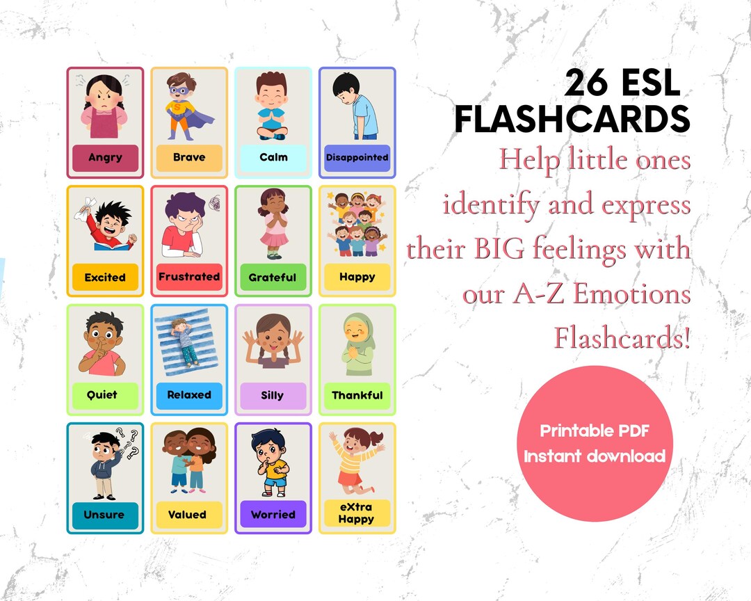 Emotions Flashcards | Feelings Flashcards for Kids | Social Emotional ...