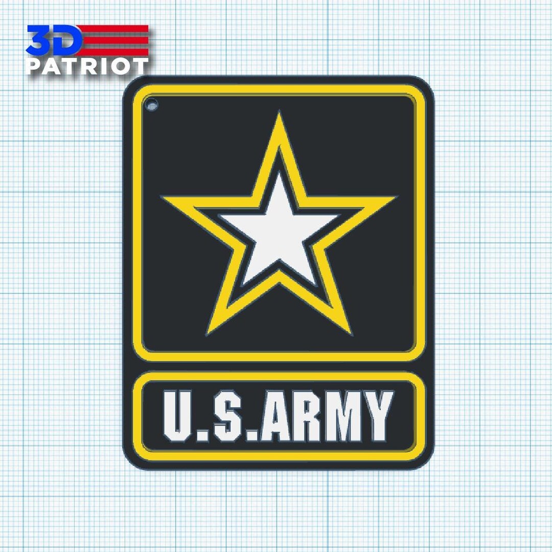 U.S. Army Logo Keychain 3D STL Files, Printable 3D Keychain Files - Etsy
