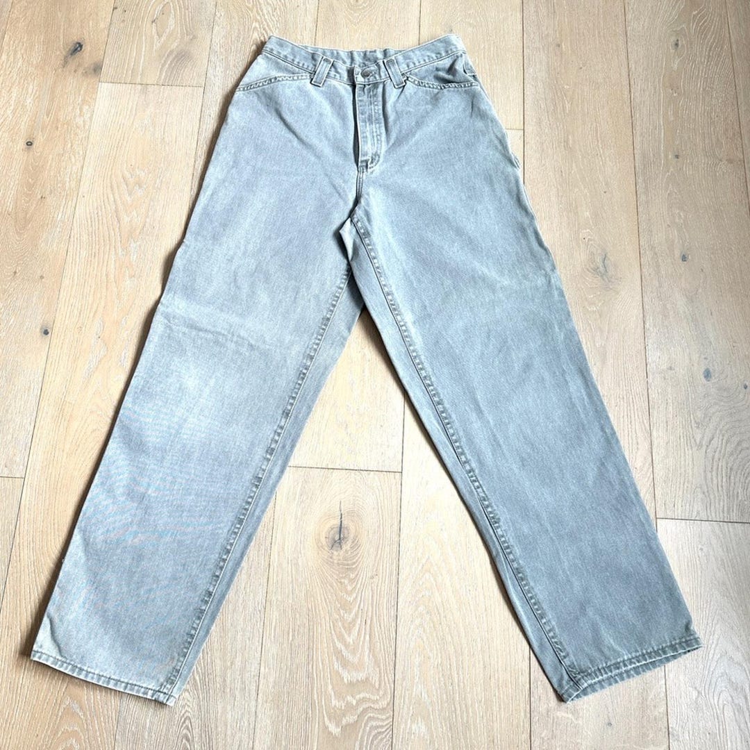 Y2K 90s Light Gray Lee Carpenter Riveted Jeans Women's Size 10 - Etsy