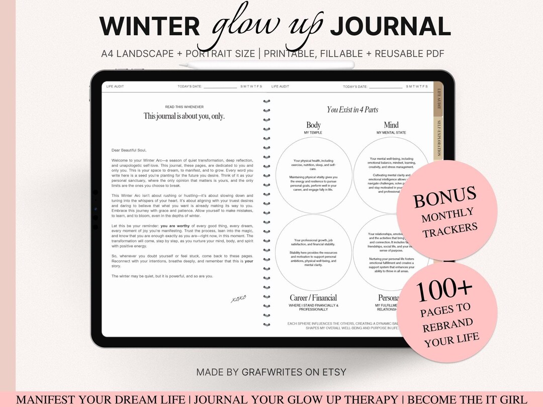 Winter Glow up Workbook Printable | Journal Prompts, Self-discovery ...