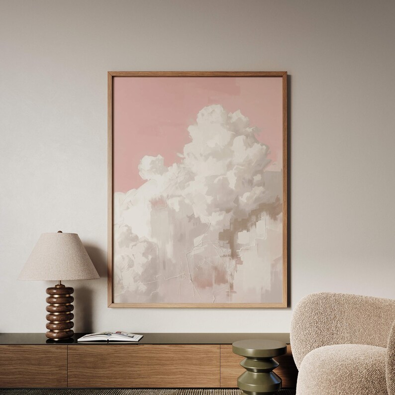 Clouded Poster: Minimalist Japandi Wall Art, Scandinavian Modern Decor ...