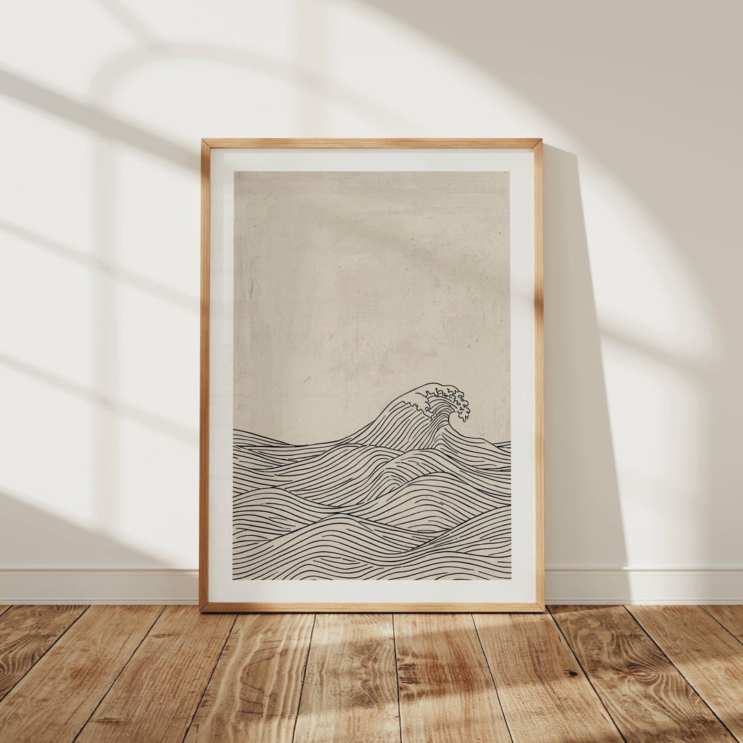 Abstract Lines Poster: Minimalist Modern Wall Art, Japanese Line Art ...