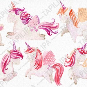 Watercolor Unicorns Clipart, Princess, Kids Clipart, Floral, Castle ...