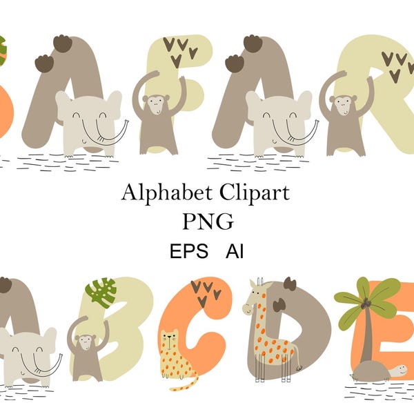 African Abc Animals - Etsy