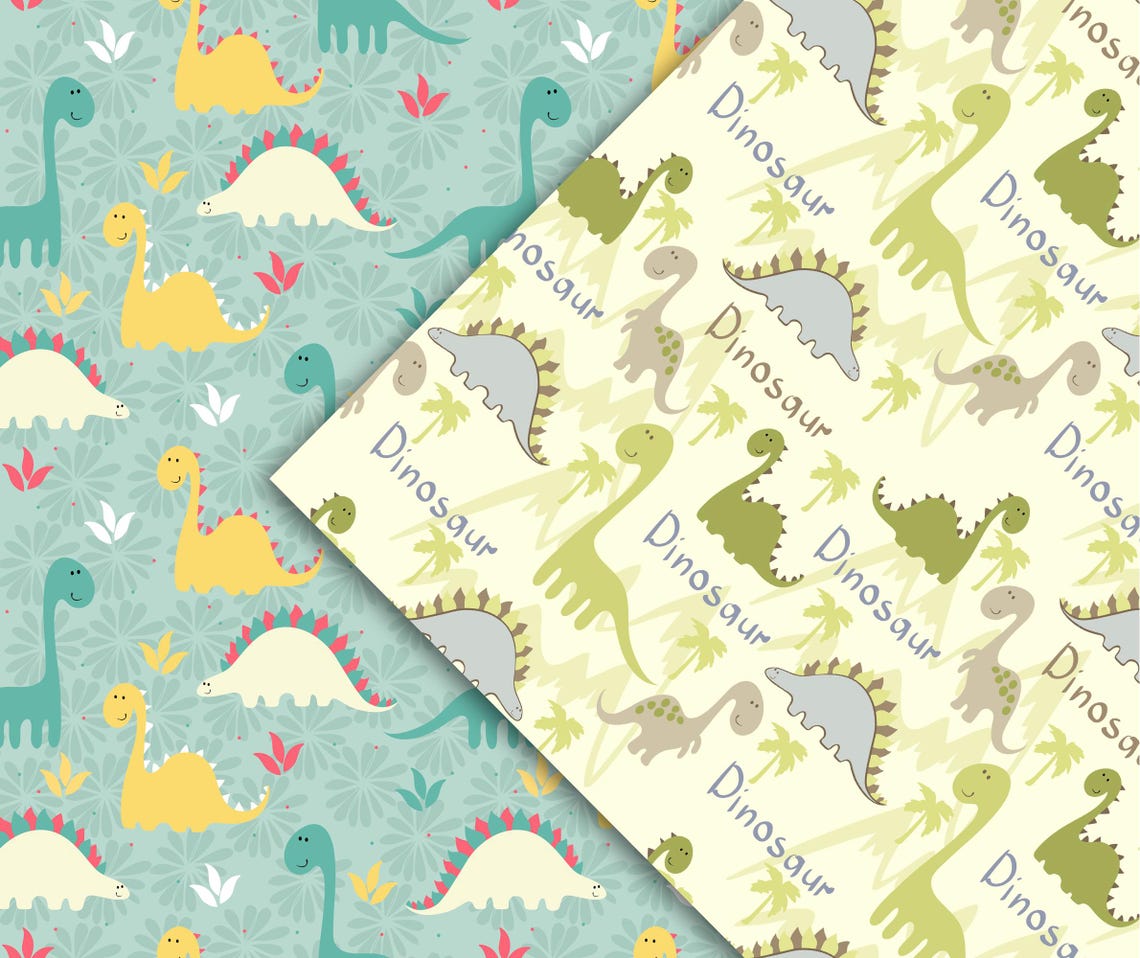 Cute Dinosaurs, Animals Papers, Baby Seamless Patterns, Kids Scrapbook ...