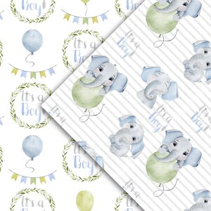 Watercolor Elephants, Animals Papers, Baby Seamless Patterns, Digital ...