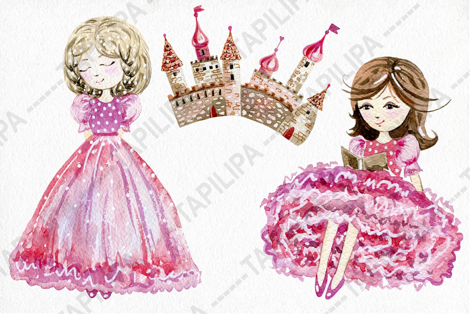 Watercolor Unicorns Clipart, Princess, Kids Clipart, Floral, Castle ...