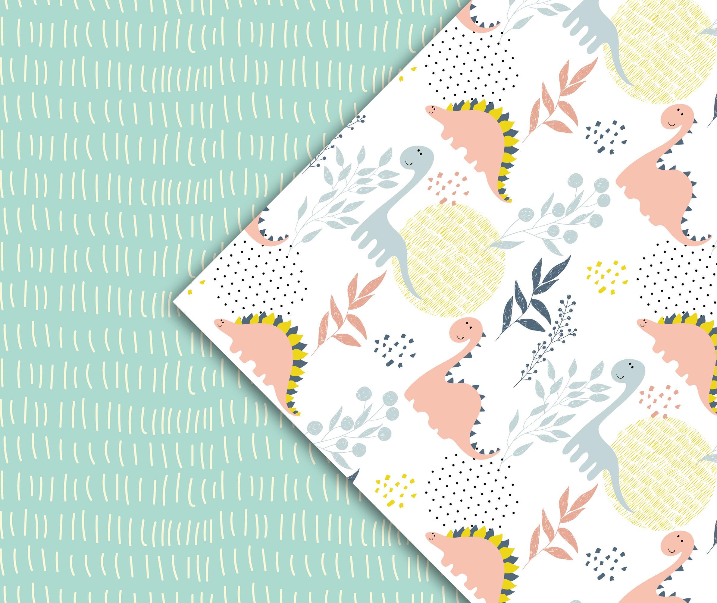 Cute Dinosaurs, Animals Papers, Baby Seamless Patterns, Kids Scrapbook ...