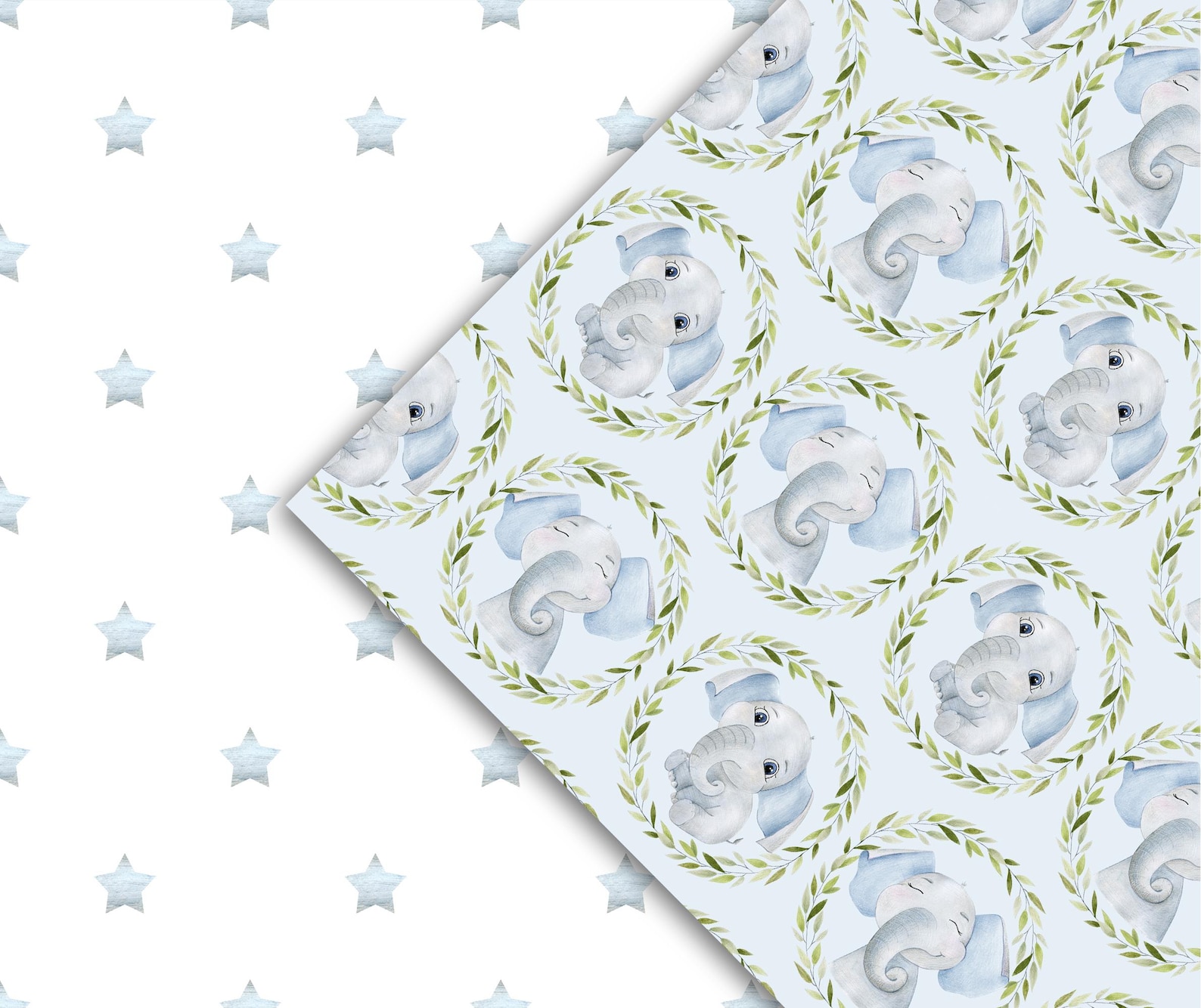 Watercolor Elephants, Animals Papers, Baby Seamless Patterns, Digital ...