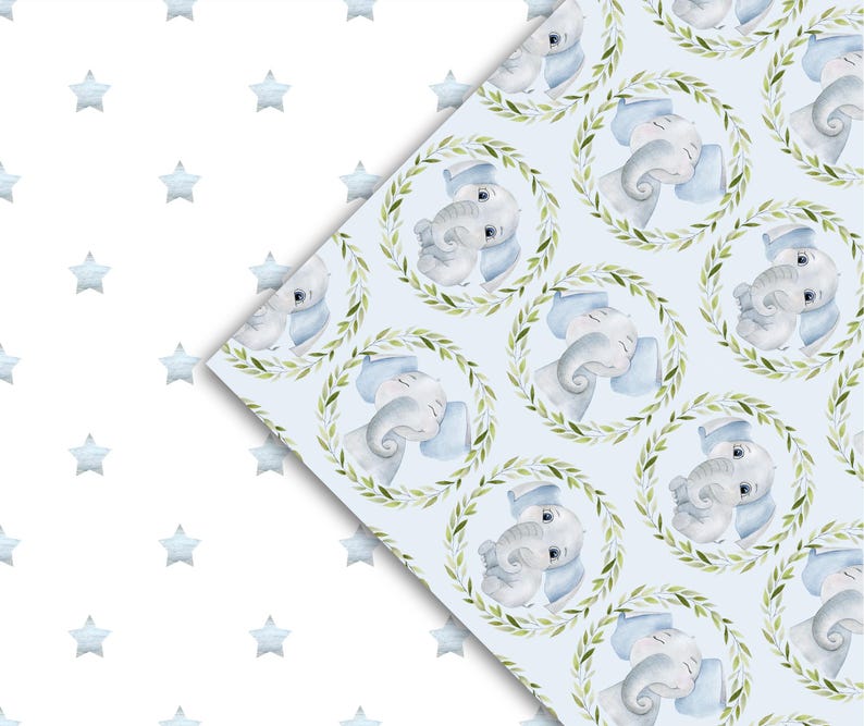 Watercolor Elephants, Animals Papers, Baby Seamless Patterns, Digital ...