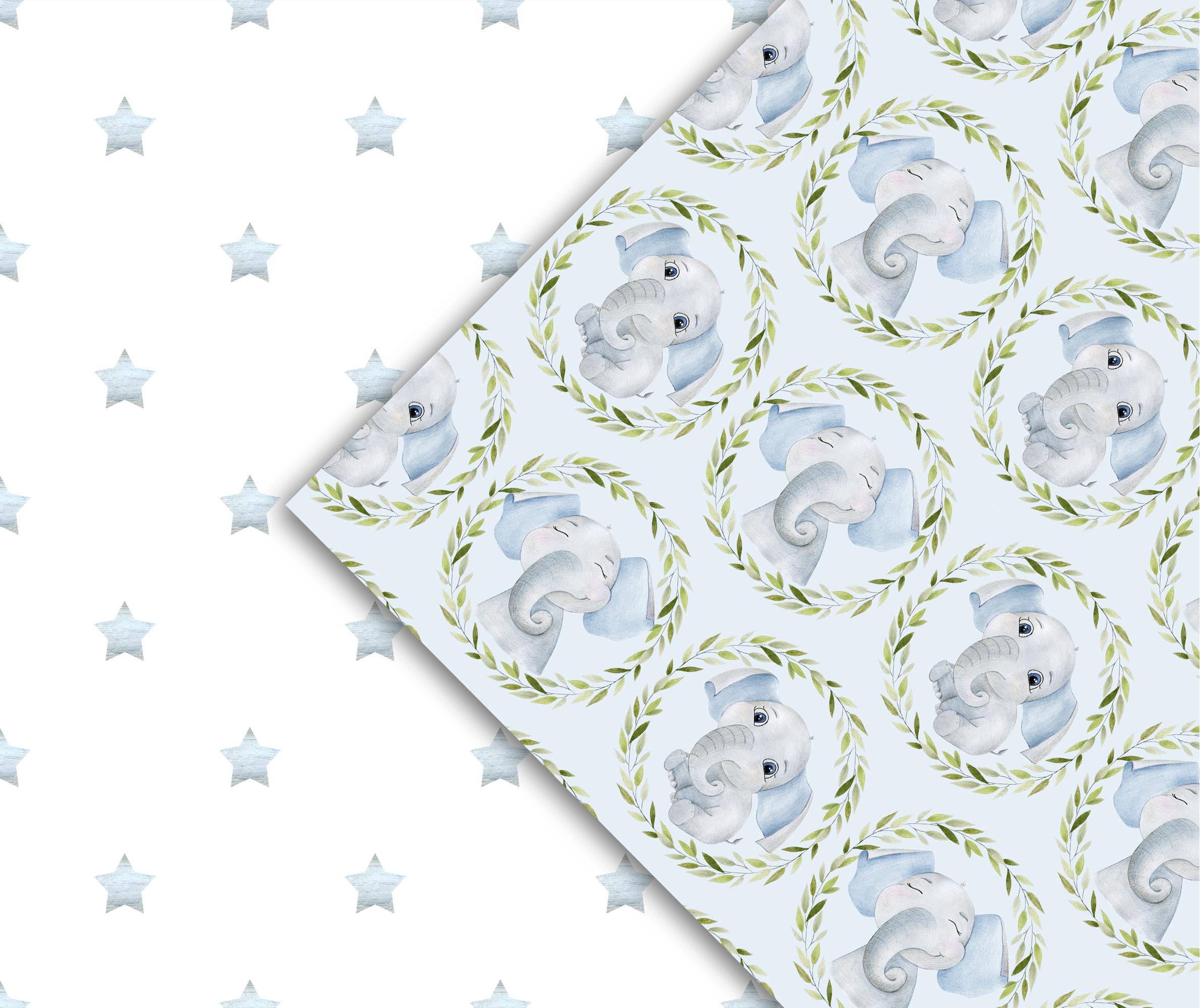 Watercolor Elephants, Animals Papers, Baby Seamless Patterns, Digital ...