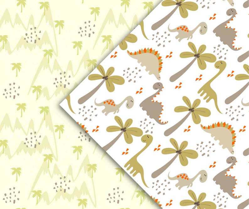 Cute Dinosaurs, Animals Papers, Baby Seamless Patterns, Kids Scrapbook ...