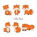 Cute Foxes Clipart, Forest Animals Vector Clipart, Kids Nursery Art ...