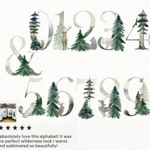 Watercolor Forest Alphabet, Letters & Numbers, Clipart Png. - Etsy